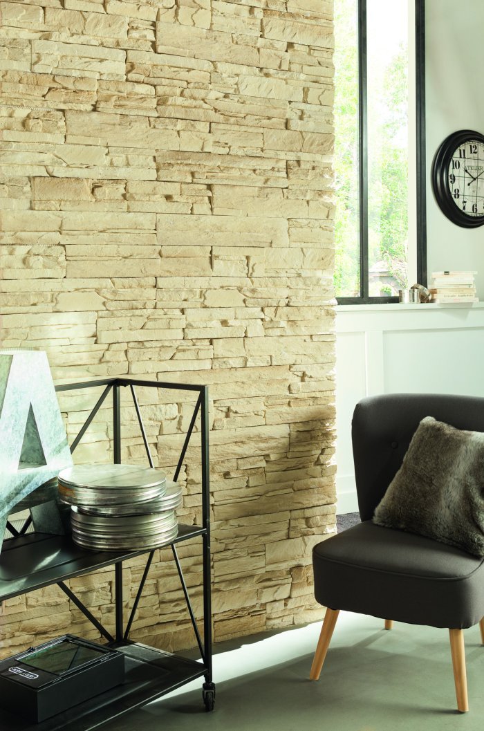 Parement pierre sèche blanc Ep.2,5 cm - Raboni